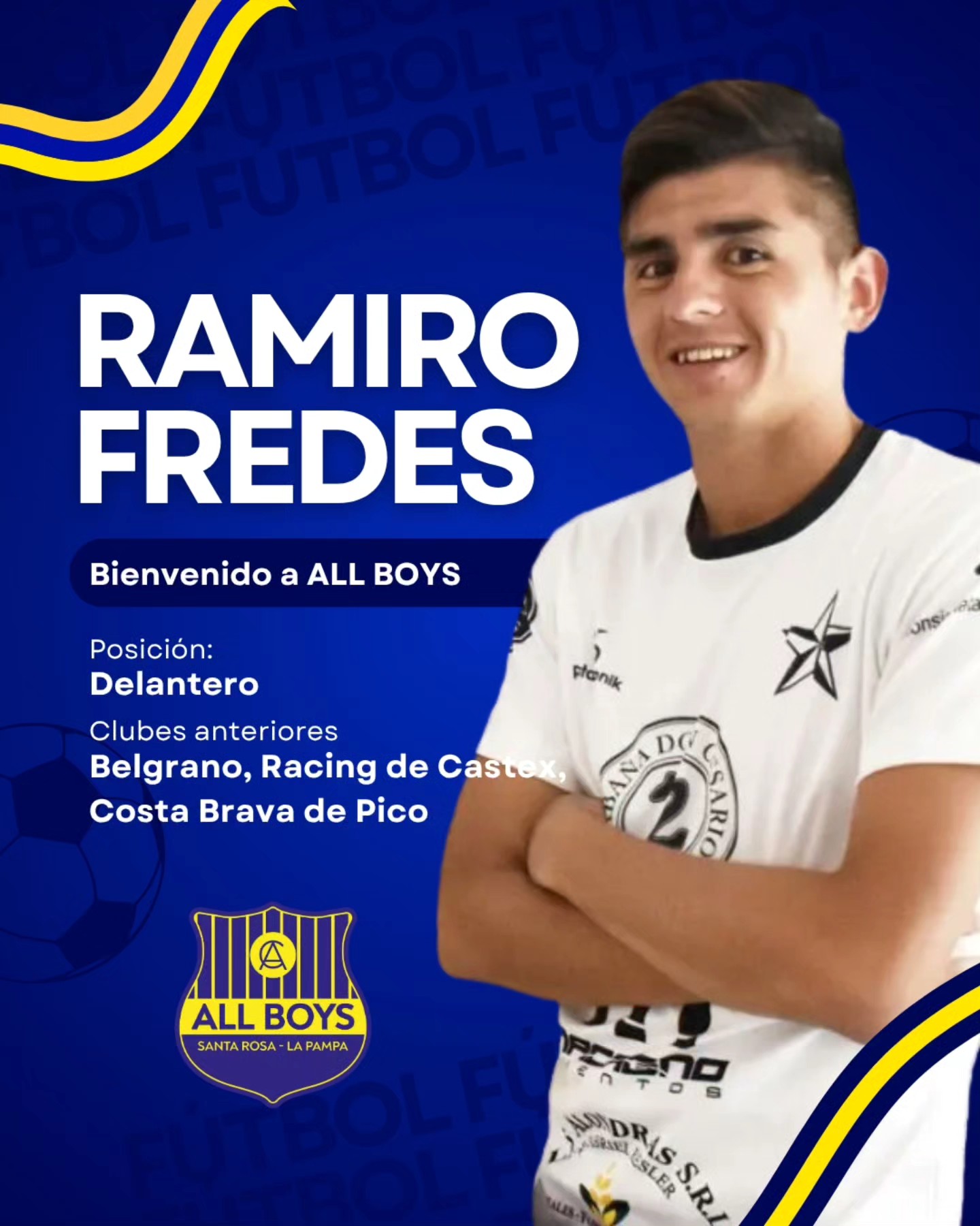 RAMIRO FREDES ES NUEVO JUGADOR DE ALL BOYS DE SANTA ROSA - CASIGOL